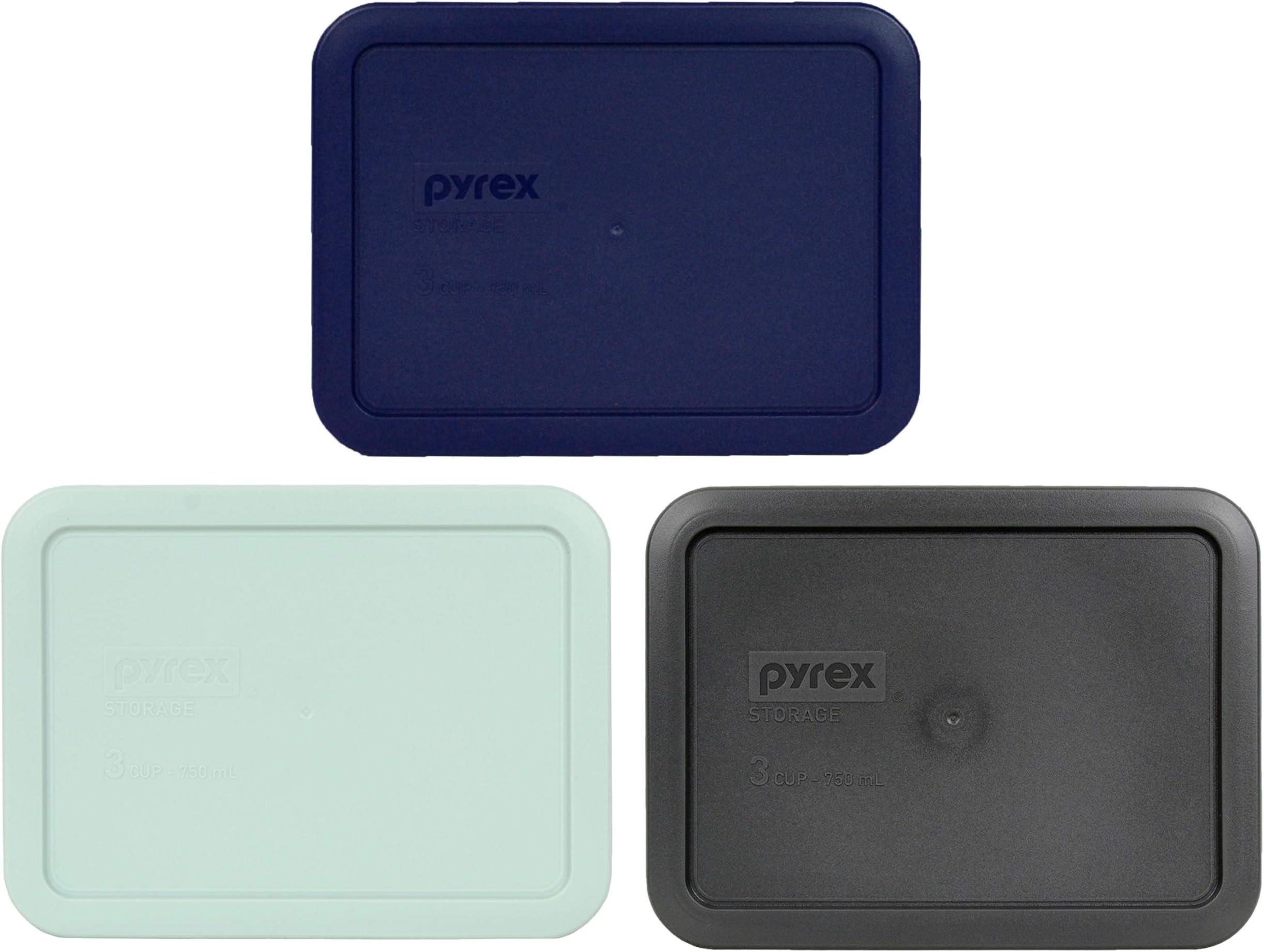 Amazon.com: Pyrex 7210-PC 3 Cup (1) Blue (1) Muddy Aqua (1) Charcoal ...