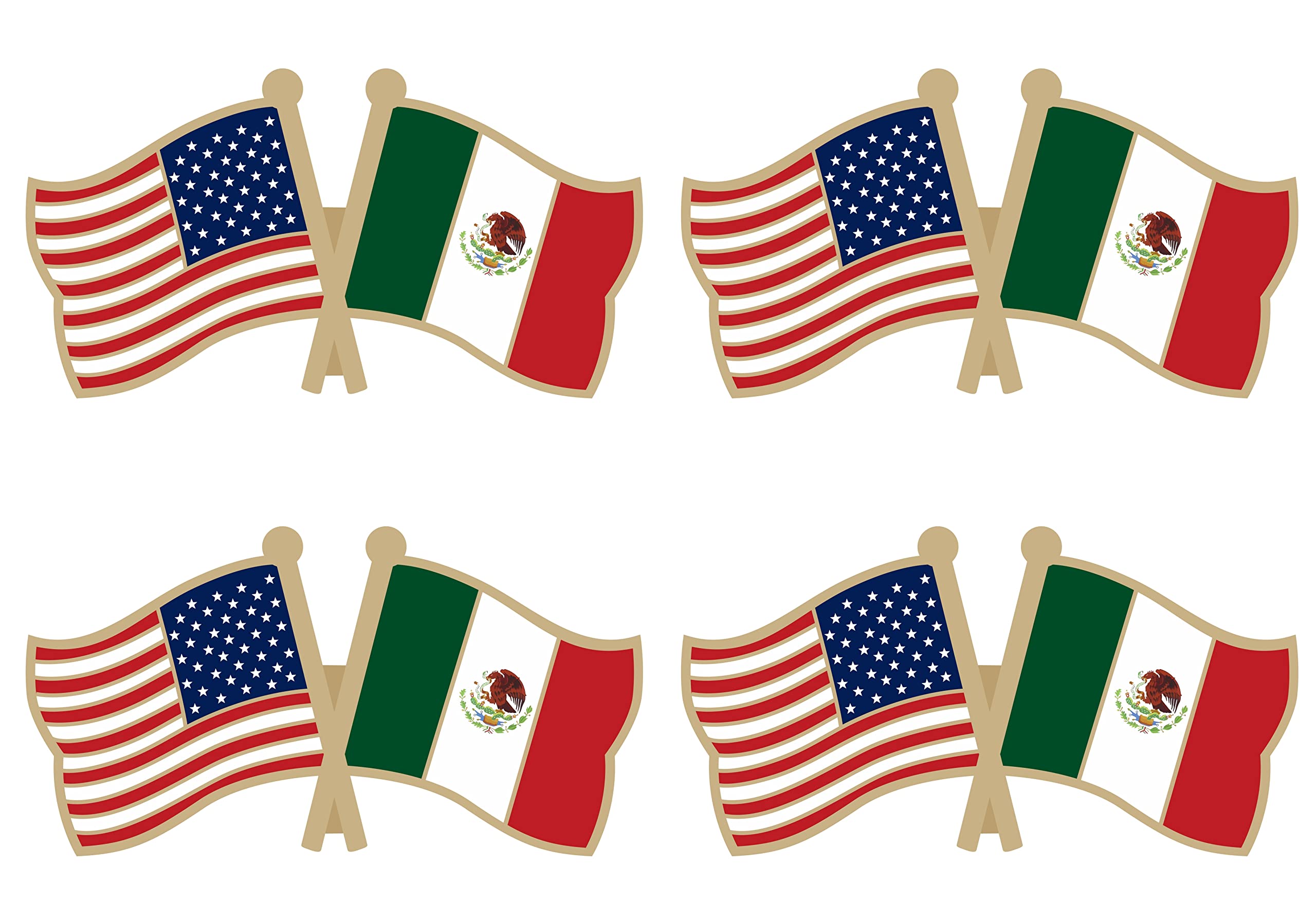 Amazon.com: Mexico Crossed Double Flag Lapel Pins Small Mini Mexican ...
