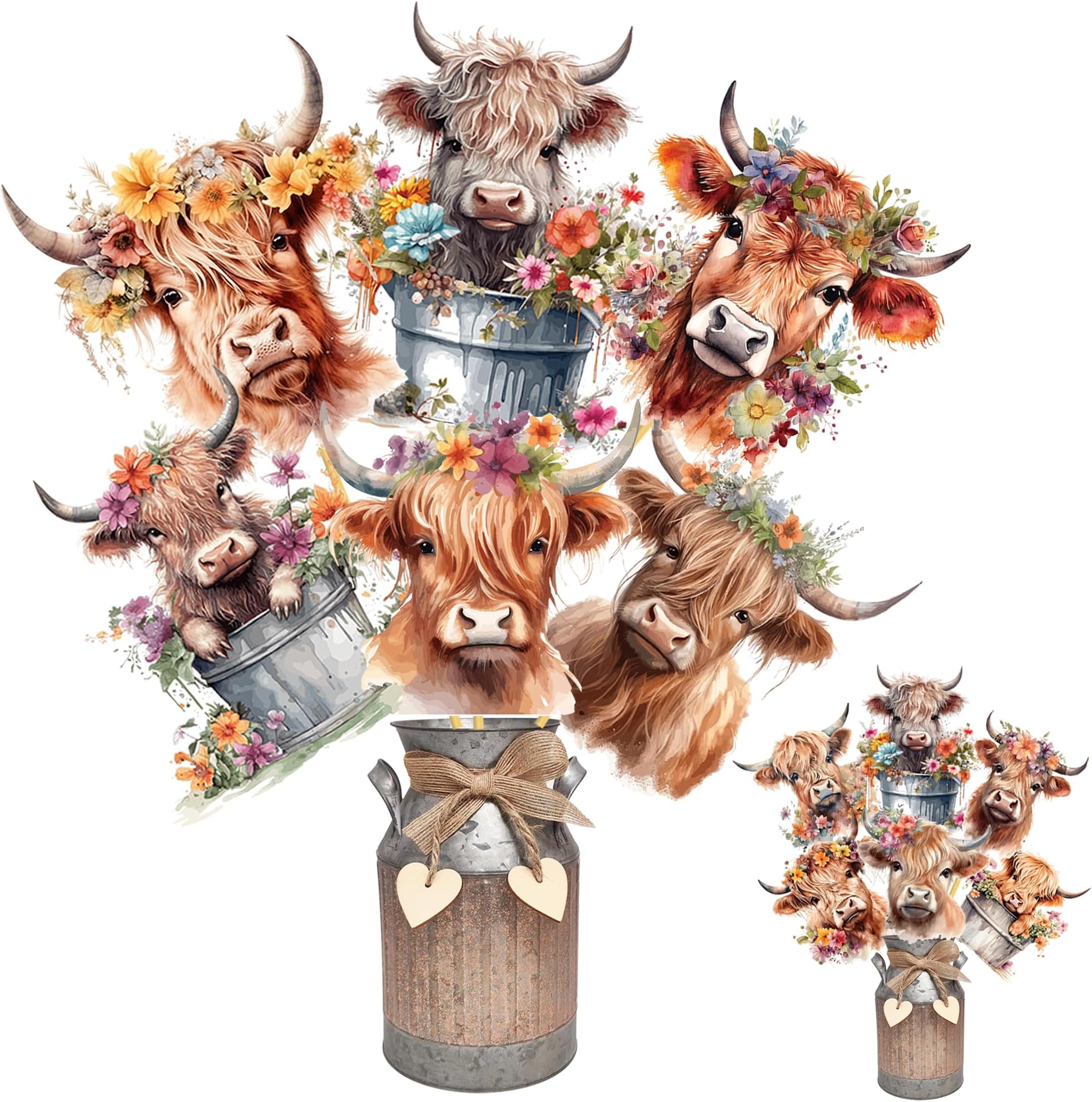 Amazon.com: Libima 24 Pieces Highland Cow Party Decorations Cow Hanging ...