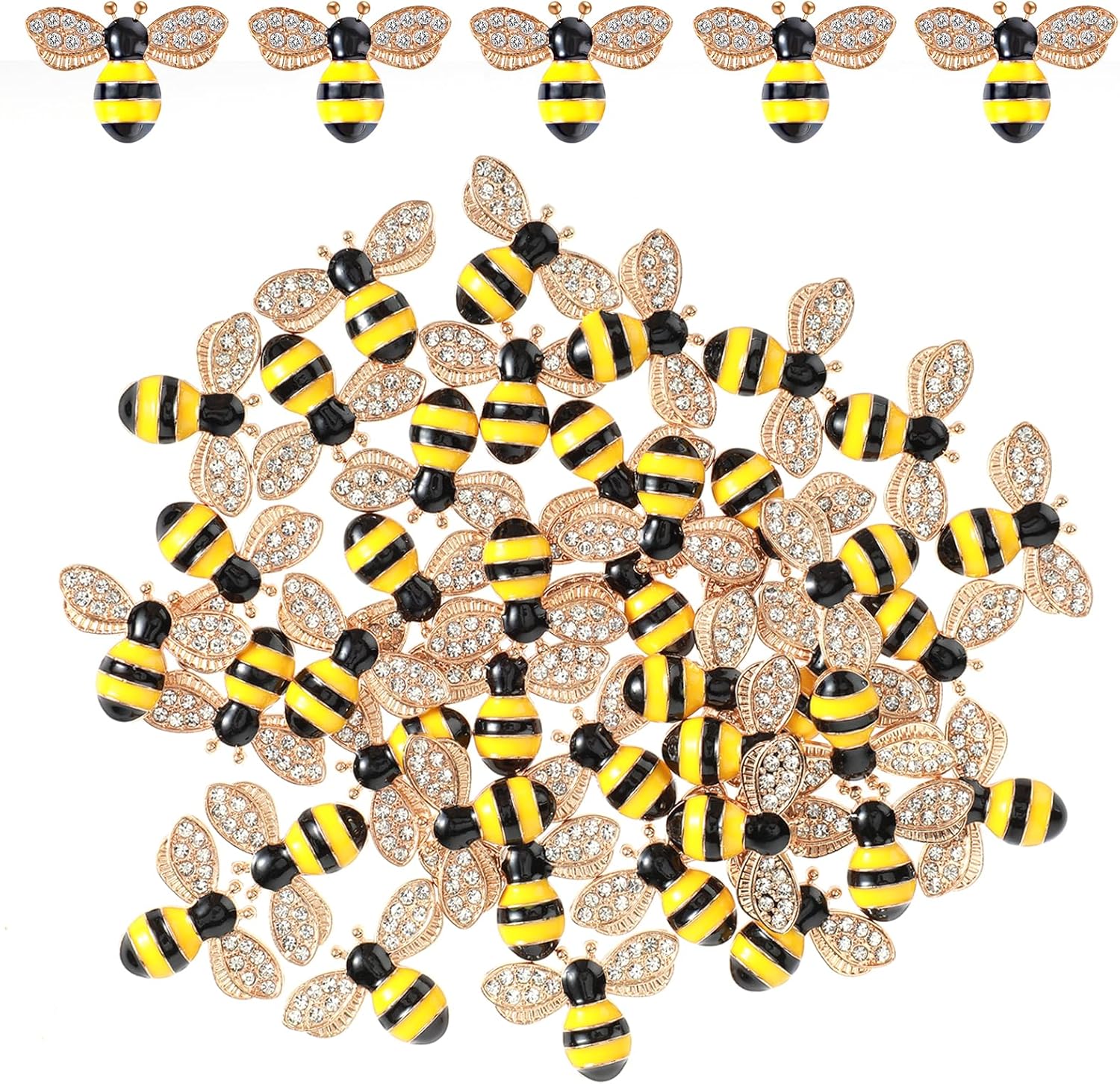Amazon.com: Yolev 40pcs Bee Charms For Jewelry Making Mini Bees Enamel ...
