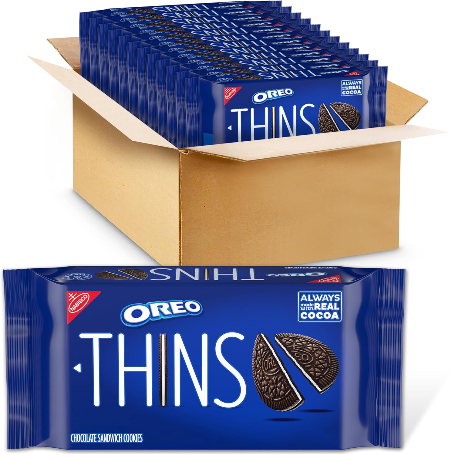 Amazon.com: OREO Thins Chocolate Sandwich Cookies, 12 - 9.21 oz Packs ...