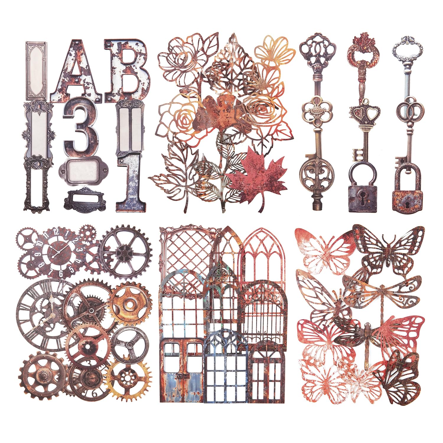 Amazon.com: MiyouLuna 60 Pcs Vintage Cut-Out Stickers Set, Antique ...