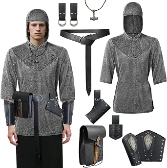 Amazon.com: CARTLZ Men's Adjustable Chainmail Armor Set - Templar ...