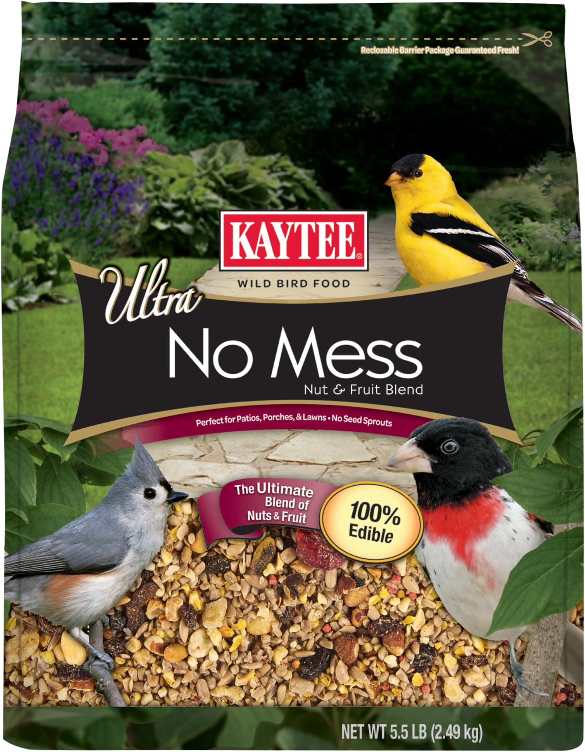 Amazon.com : Kaytee Wild Bird Ultra No Mess Nut & Fruit Food Seed Blend ...