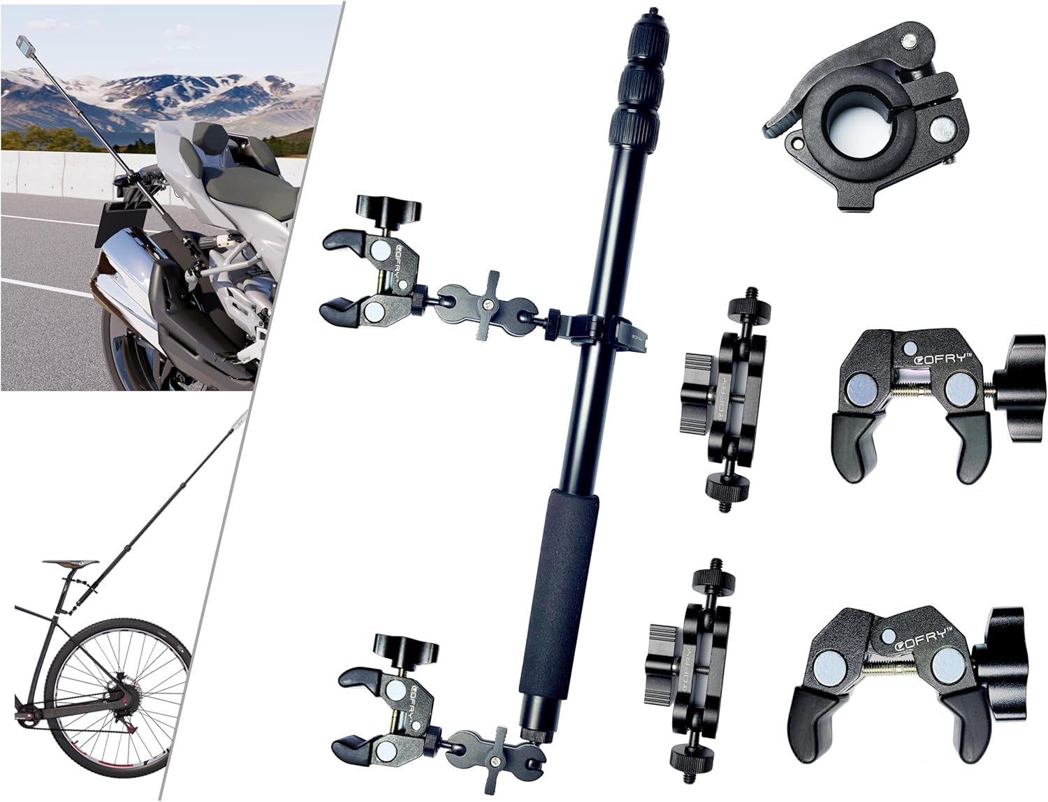 Amazon.com: COFRY 360 Motorcycle Mount Kit, Universal Adjustable 360 ...