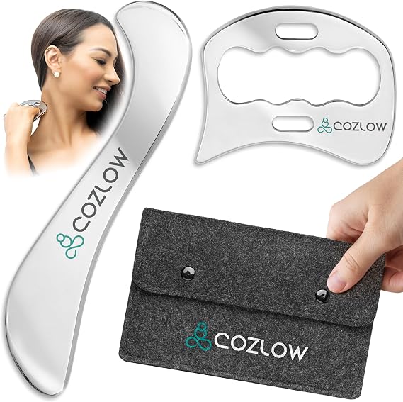 Amazon.com: COZLOW 2-in-1 Stainless Steel Muscle Scraper Tool Set for ...