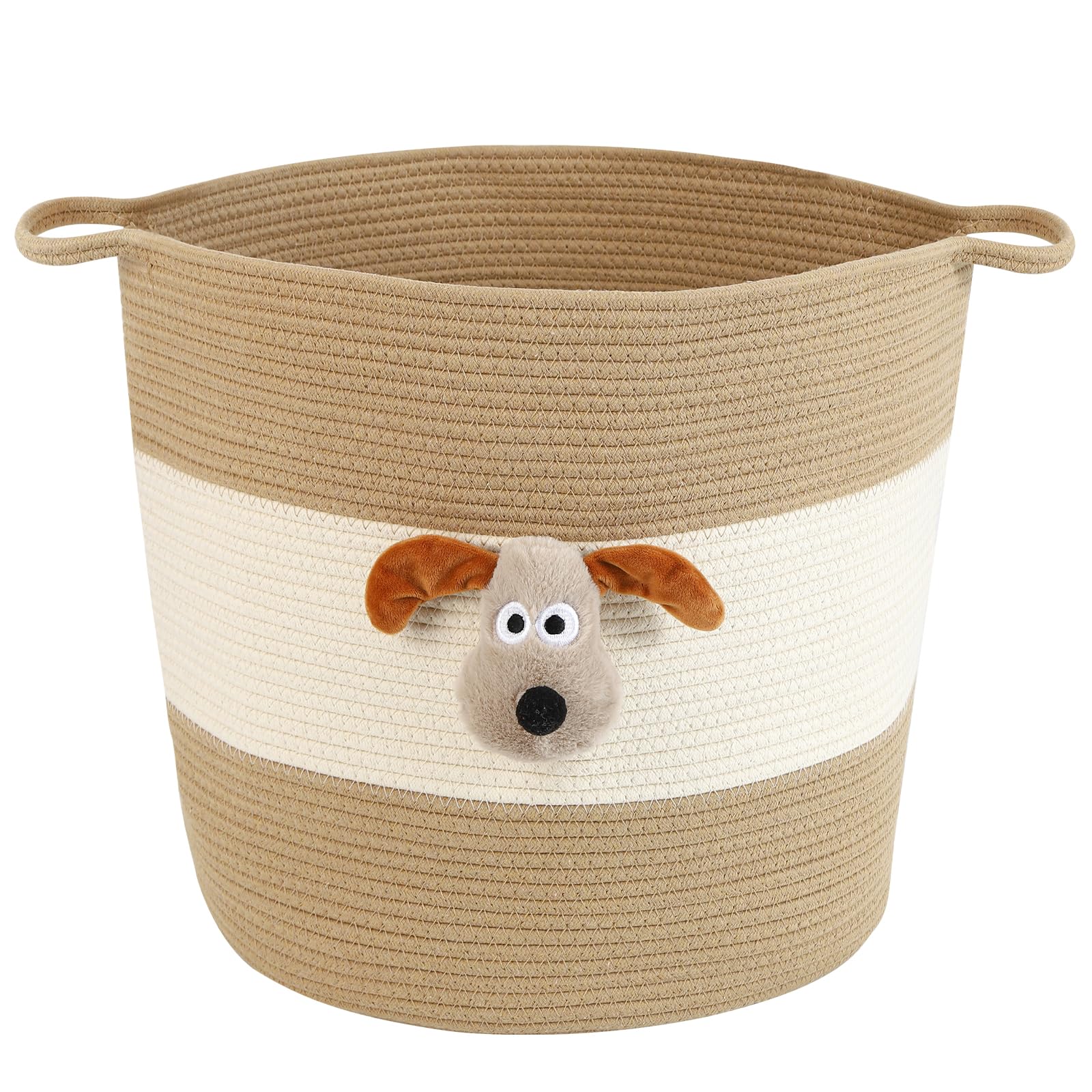 Amazon.com: Bellar Large Cotton Rope Basket for Living Room Brown Kids ...