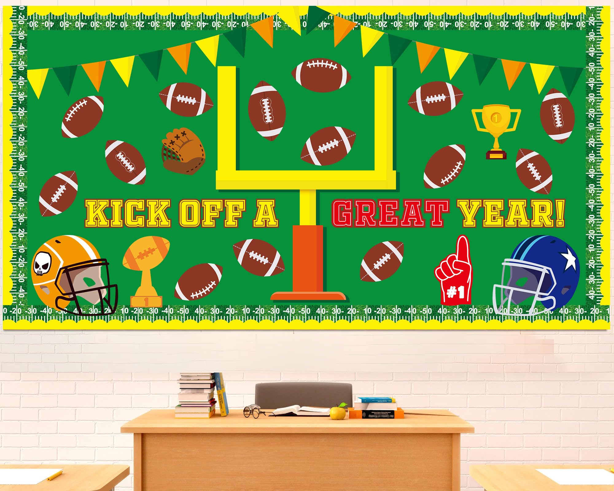 Amazon.com : Naozinebi Football Bulletin Board Set Decoration Kick Off ...