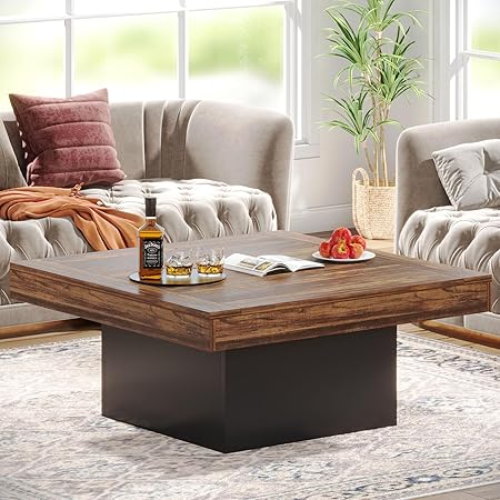 Amazon.com: Cloud Shape Irregular Wood Coffee Table,Round Corner ...