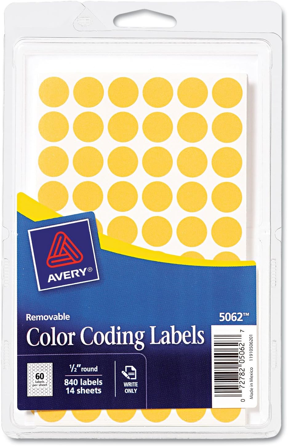 Amazon.com : Avery 05062 Handwrite Only Removable Round Color-Coding ...