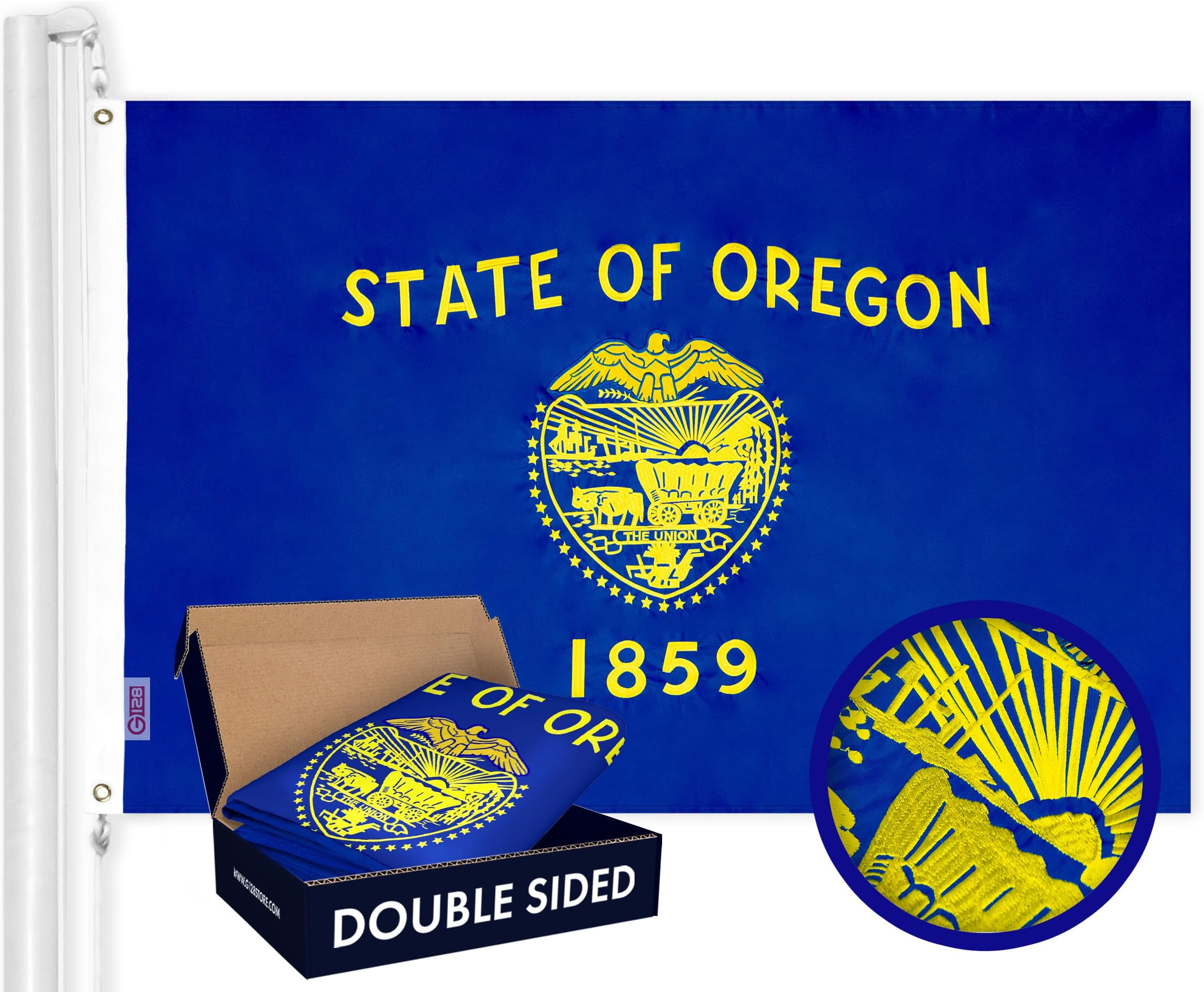Amazon.com : AES 3x5 State of Oregon 3'x5' Double Sided Super Polyester ...
