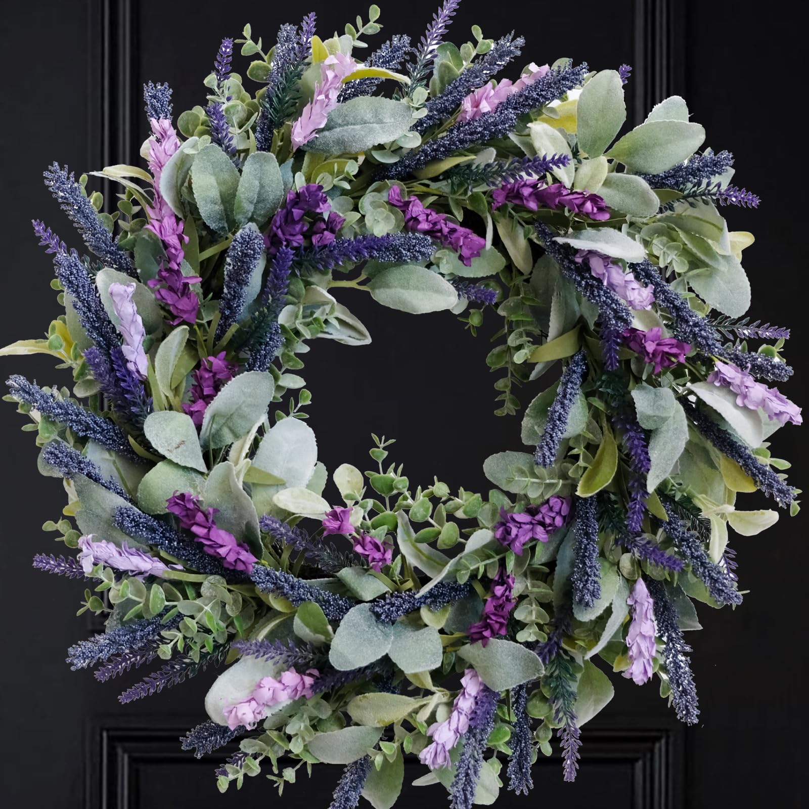 Amazon.com: Lavender Wreaths for Front Door, 20 inch Artificial ...