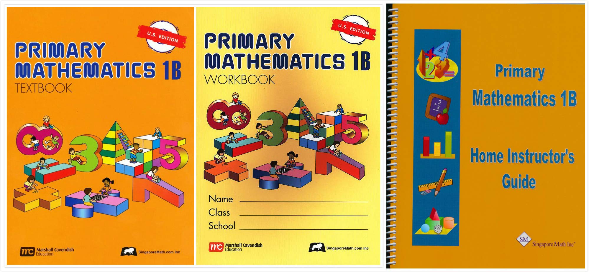 Amazon.com: Singapore Primary Mathematics Level 1B Books Set (3 Books ...