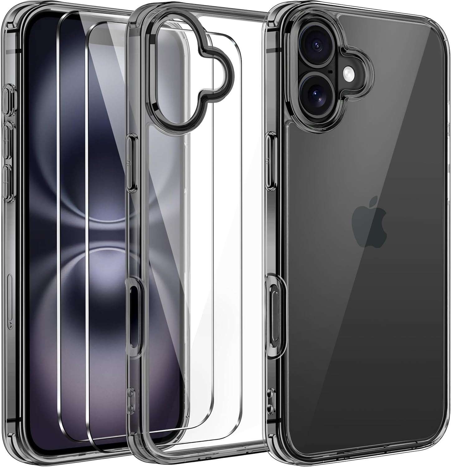 Amazon.com: ivoler 3-in-1 Clear Case Designed for iPhone 16 Plus 6.7 ...