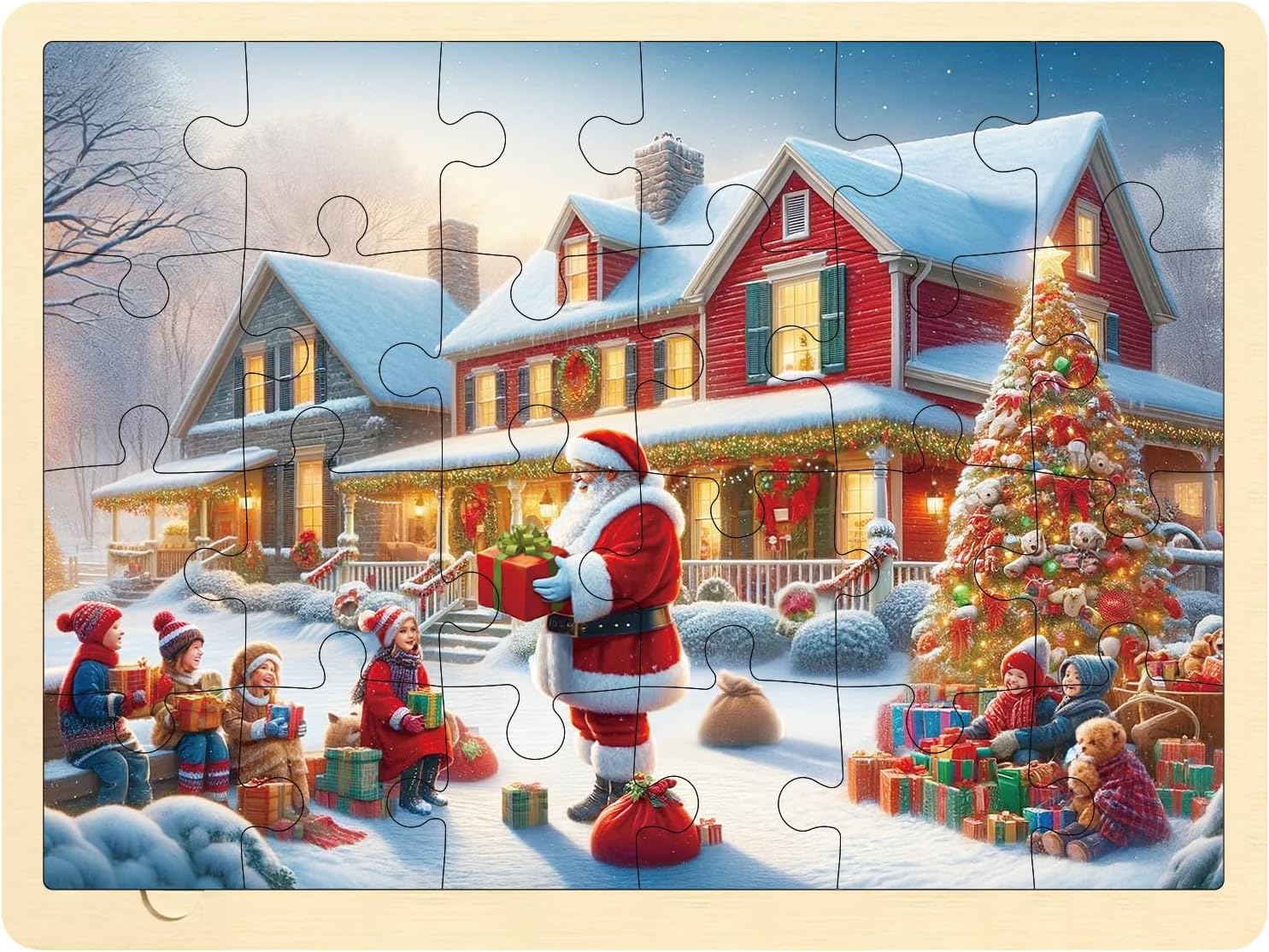 Amazon.com: MoinKidz 24 Piece Puzzles for Kids Ages 3-5, Wooden ...