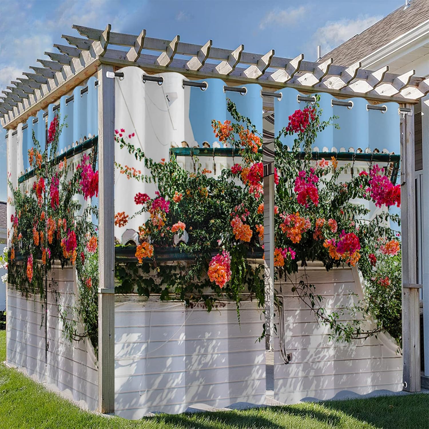 ZHINV Rideaux D'extérieur Jardin Rouge - Rideau Exterieur Terrasse ...