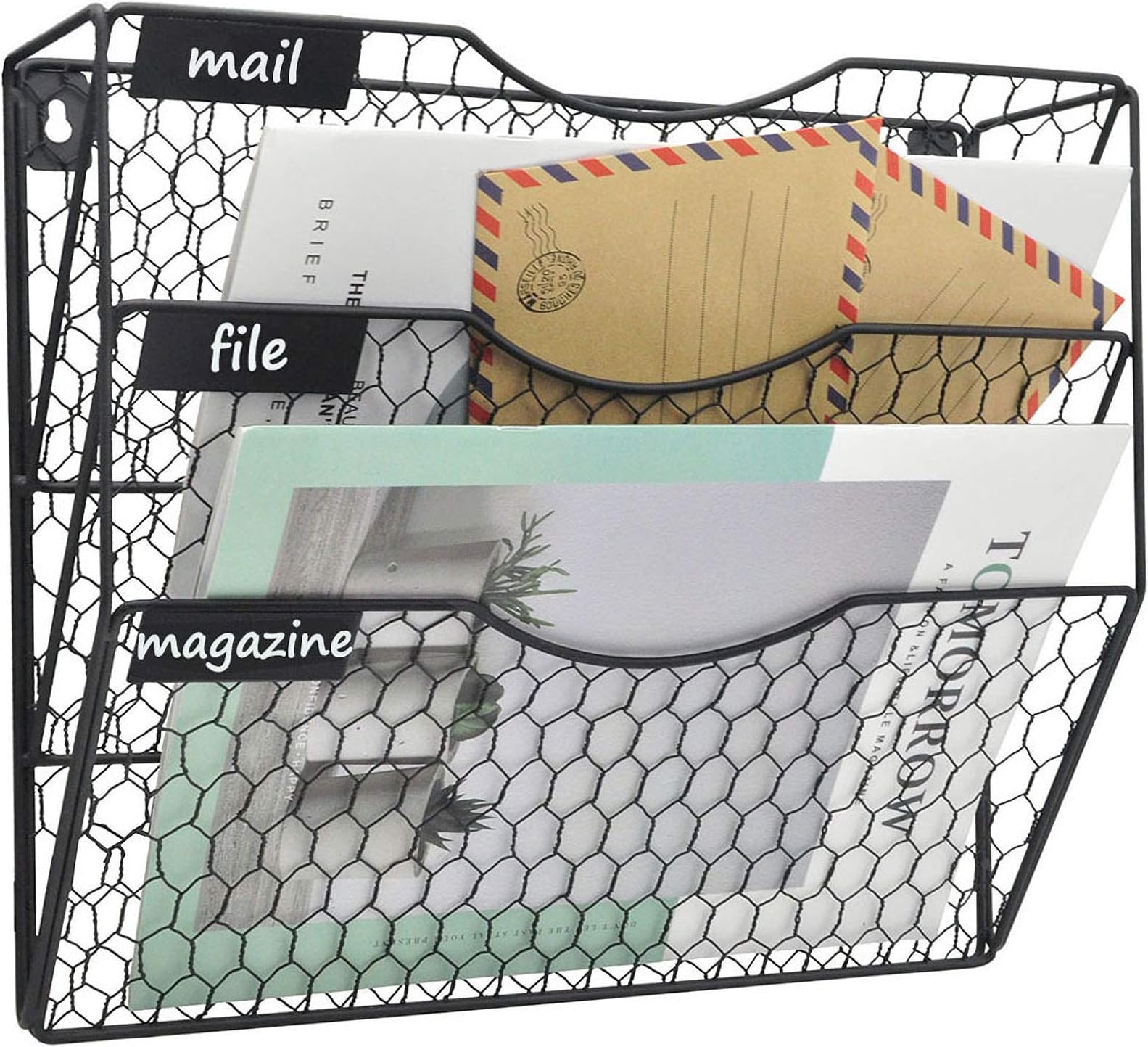 Amazon.com : Samstar Stackable Wire Wall File Holder, Wall Mount ...