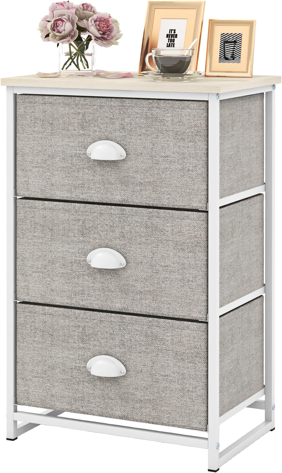 COSTWAY Commode Chambre 8 Tiroirs, Commode Chambre Adulte en Tissu ...