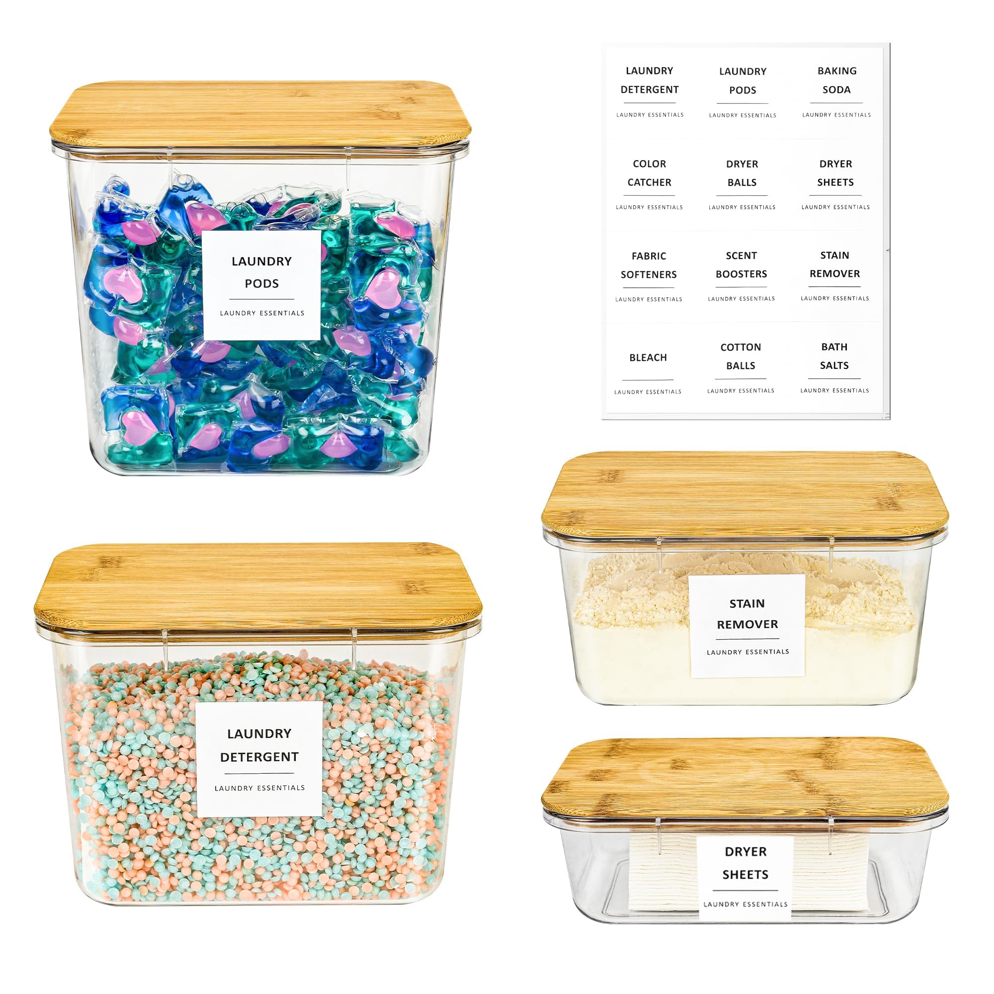 Buy 4 Pack Laundry Room Organization Storage Containers, Laundry Pods ...