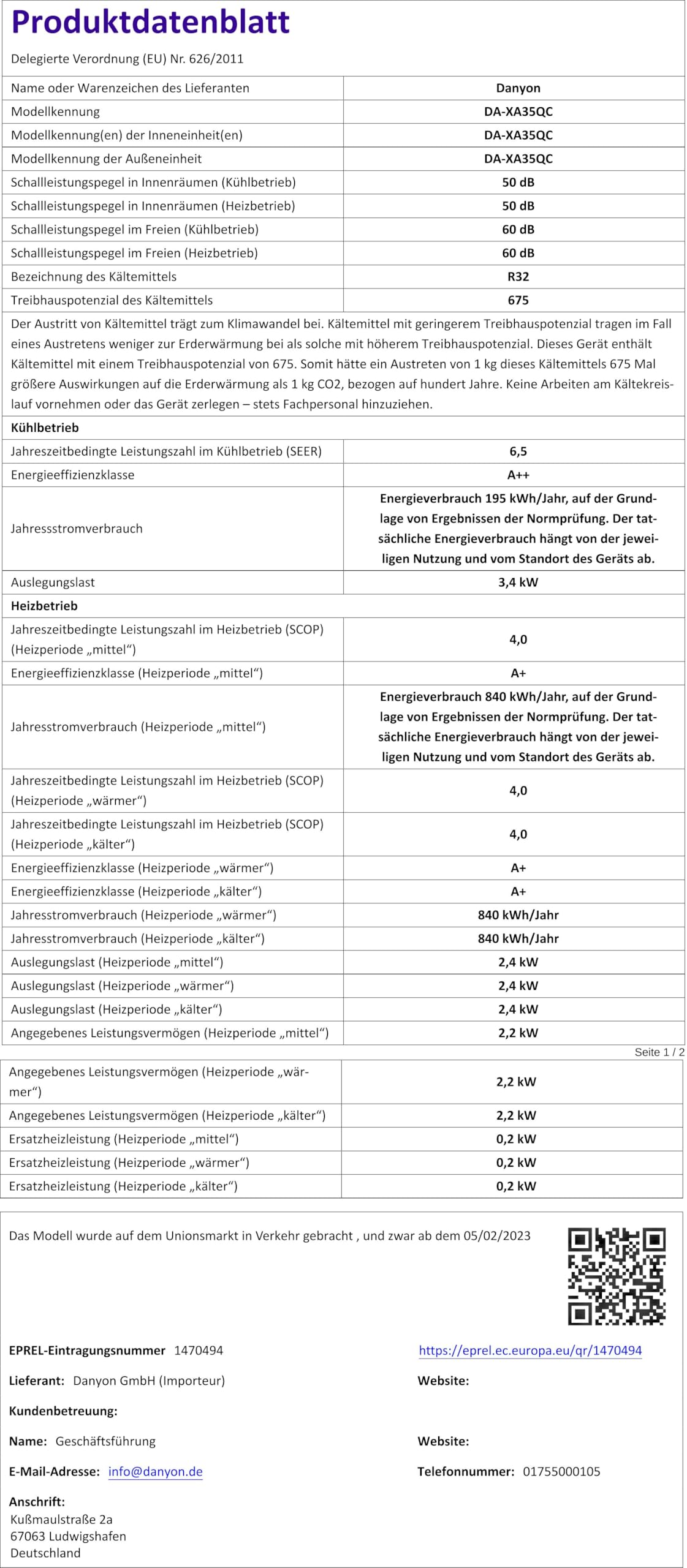 DIMSTAL 12000 BTU 3,6kW ULTRA - Split Klimaanlage + Heizung ECO Smart ...
