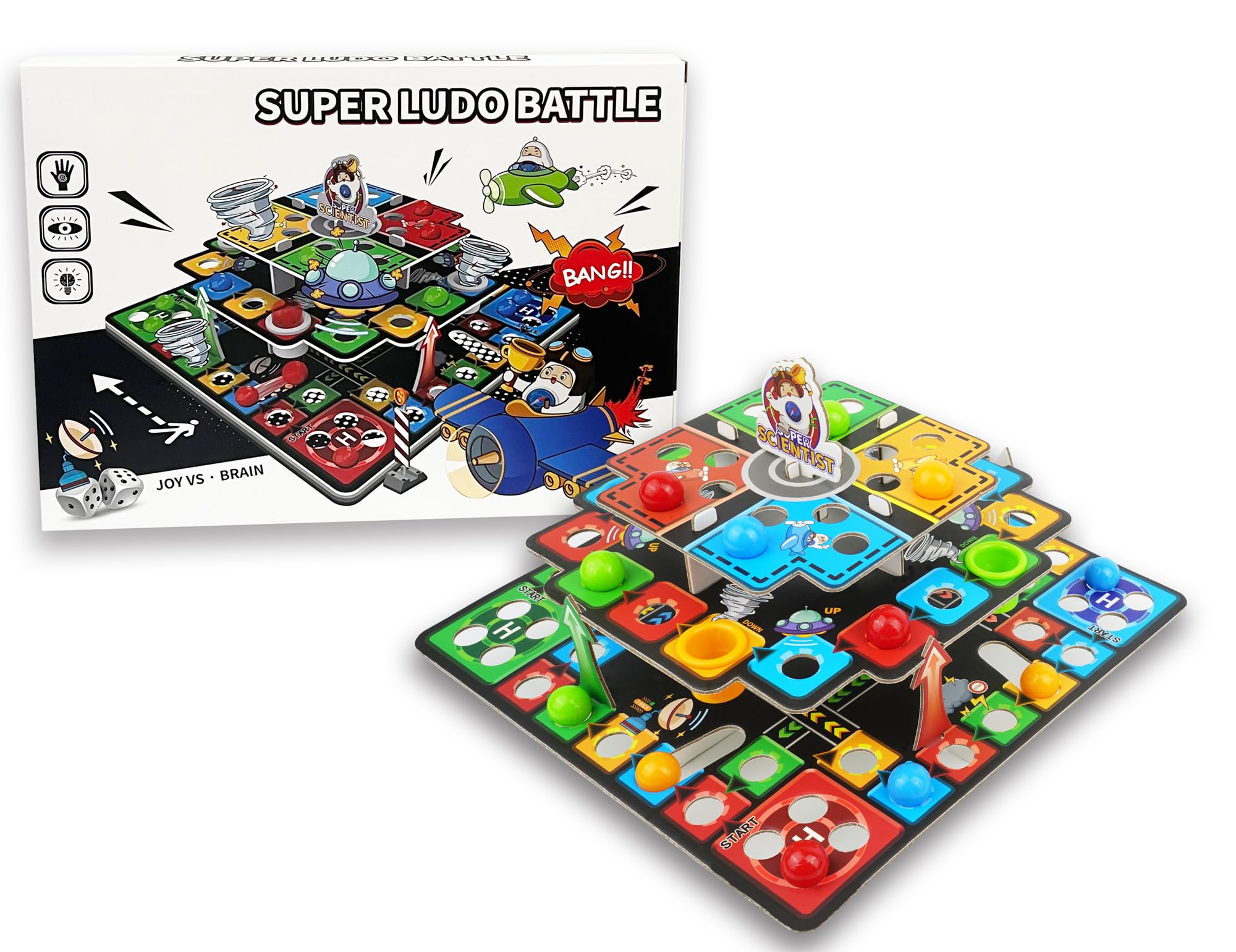 Amazon.com: Super Ludo Battle Ludo Board Game Set 3D Flying Chess ...