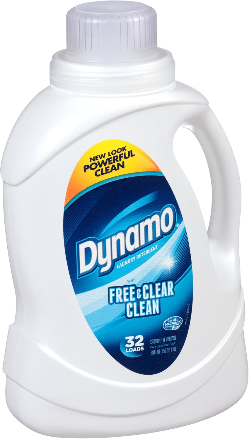 Amazon.com: Dynamo Free & Clear Clean Liquid Laundry Detergent (50oz ...