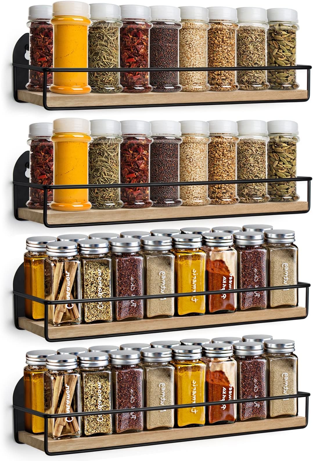 Amazon.com: X-cosrack Wall Mount Spice Rack Organizer 5 Tier Height ...