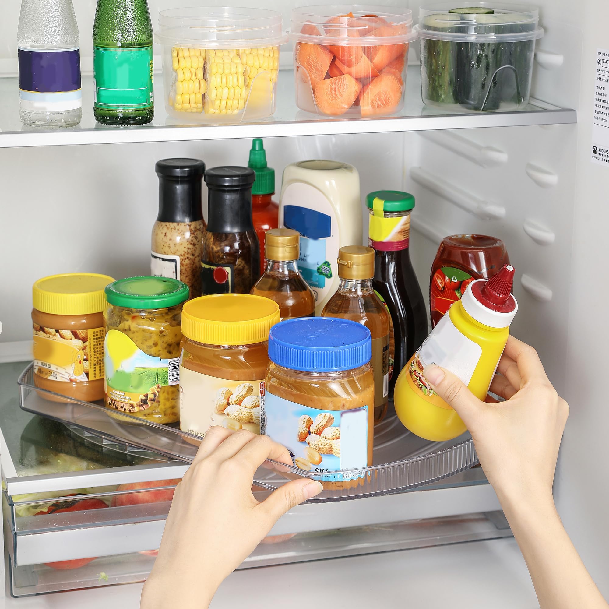 Amazon.com - LISHINE 2 Pack Lazy Susan for Refrigerator Rectangular, 15 ...