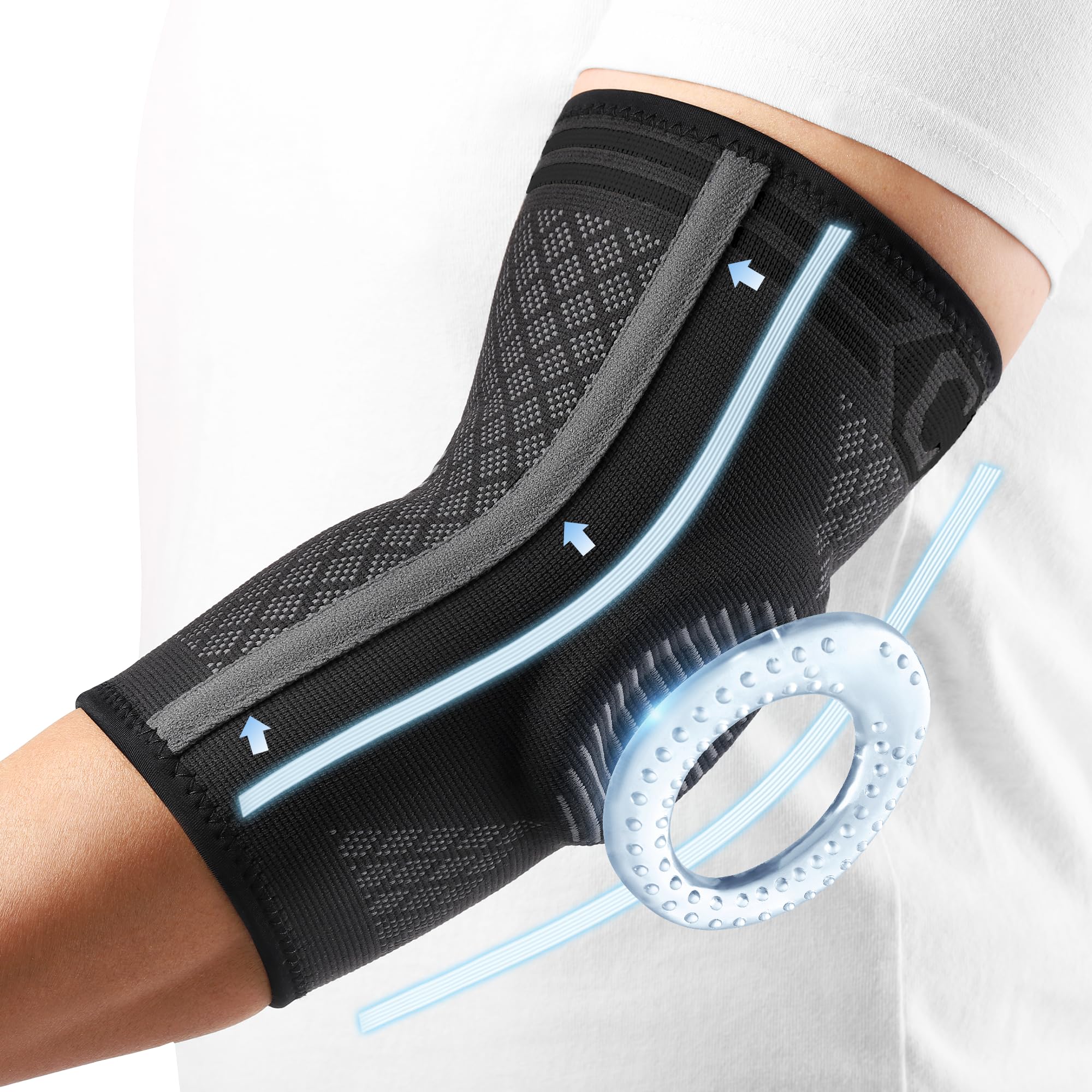CAMBIVO Elbow Brace for Tendonitis and Tennis Elbow with Gel Pad and ...