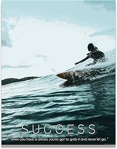 Amazon.com: Inspirational Wall Art Co. - Success - Waves Girl Surfing ...