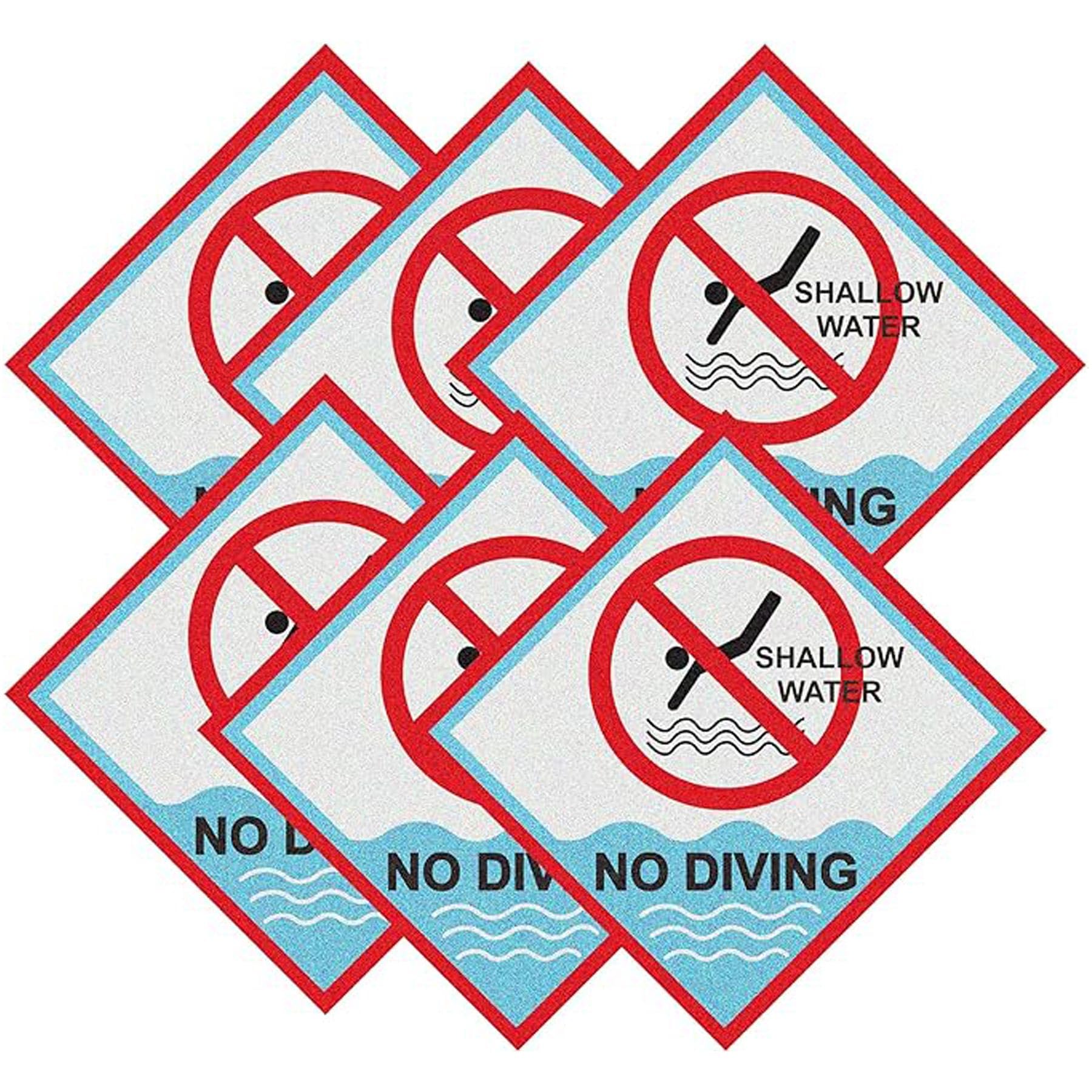 Amazon.com: No Diving Stickers Labels Shallow Water 6 Inch NO Diving ...