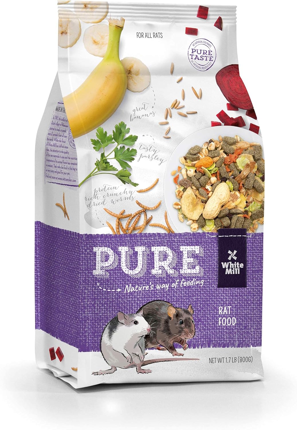 Amazon.com : Witte Molen Pure Rat Seed Mixture - Peanut & Banana Dry ...