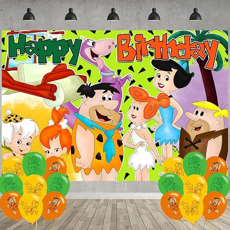 Amazon.com : Pebbles and Bam bam Birthday Party Decoration,Flintstones ...