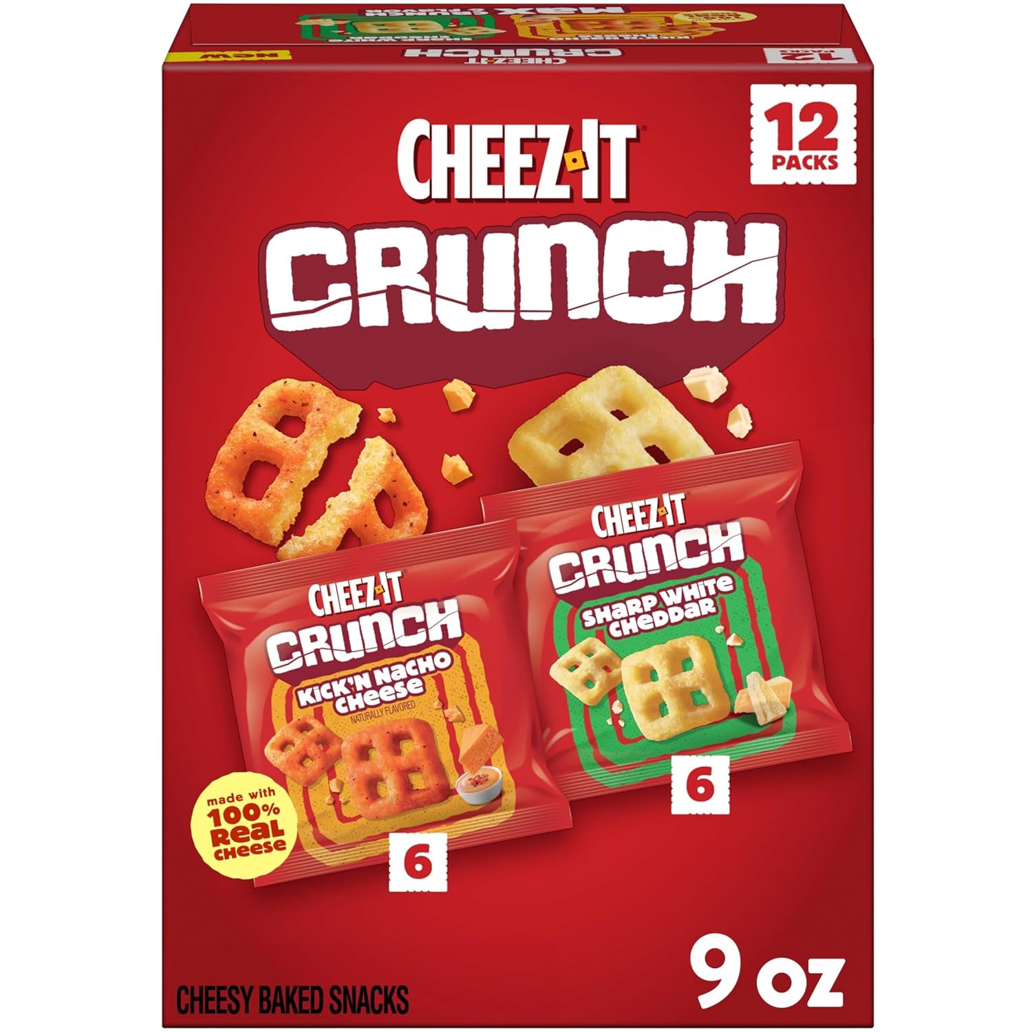 Amazon.com: Cheez-It Crunch Cheesy Baked Snacks, Lunch Snacks, Variety ...