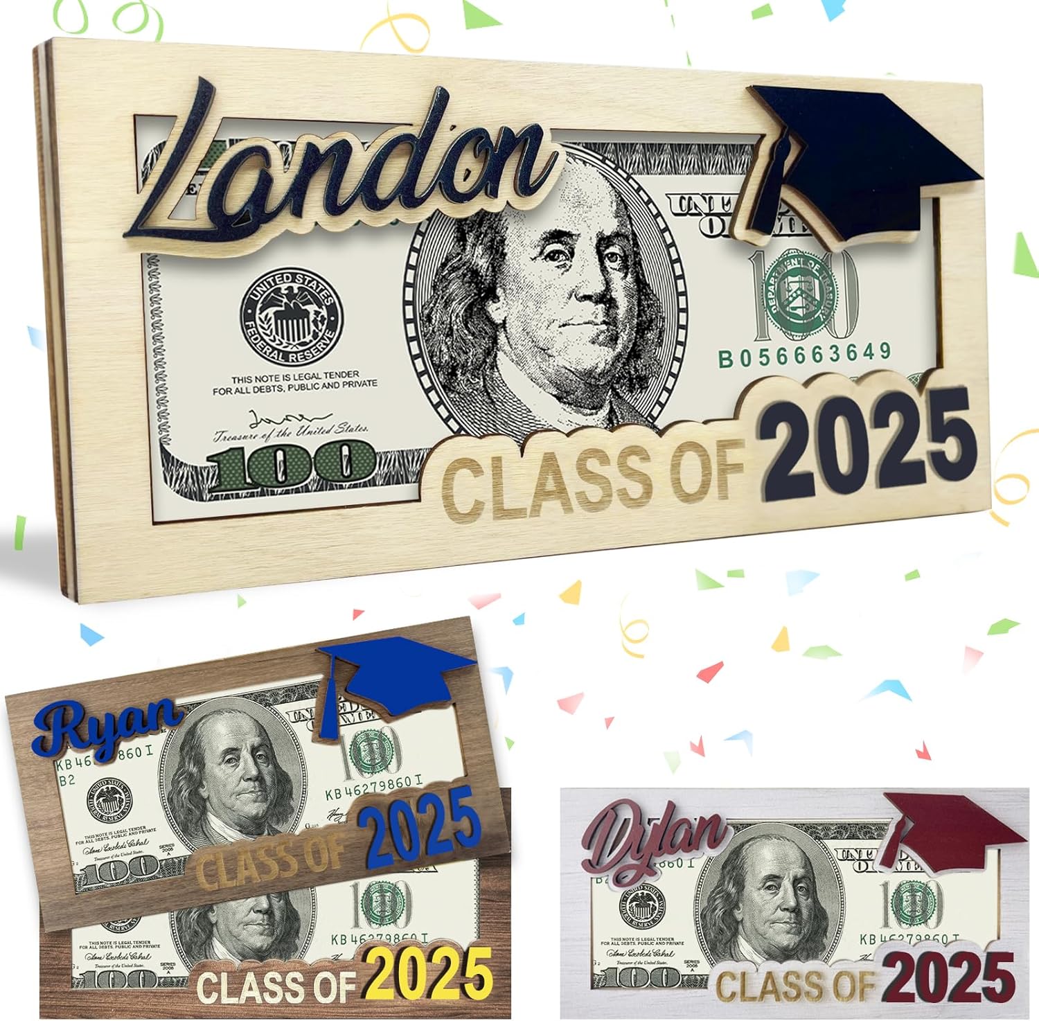 Amazon.com: Graduation Money Holder for Cash 2025 - Custom Wooden Money ...