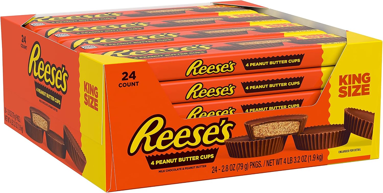 Reeses Peanut Butter Cup King Size (Pack of 24) : Amazon.co.uk: Grocery