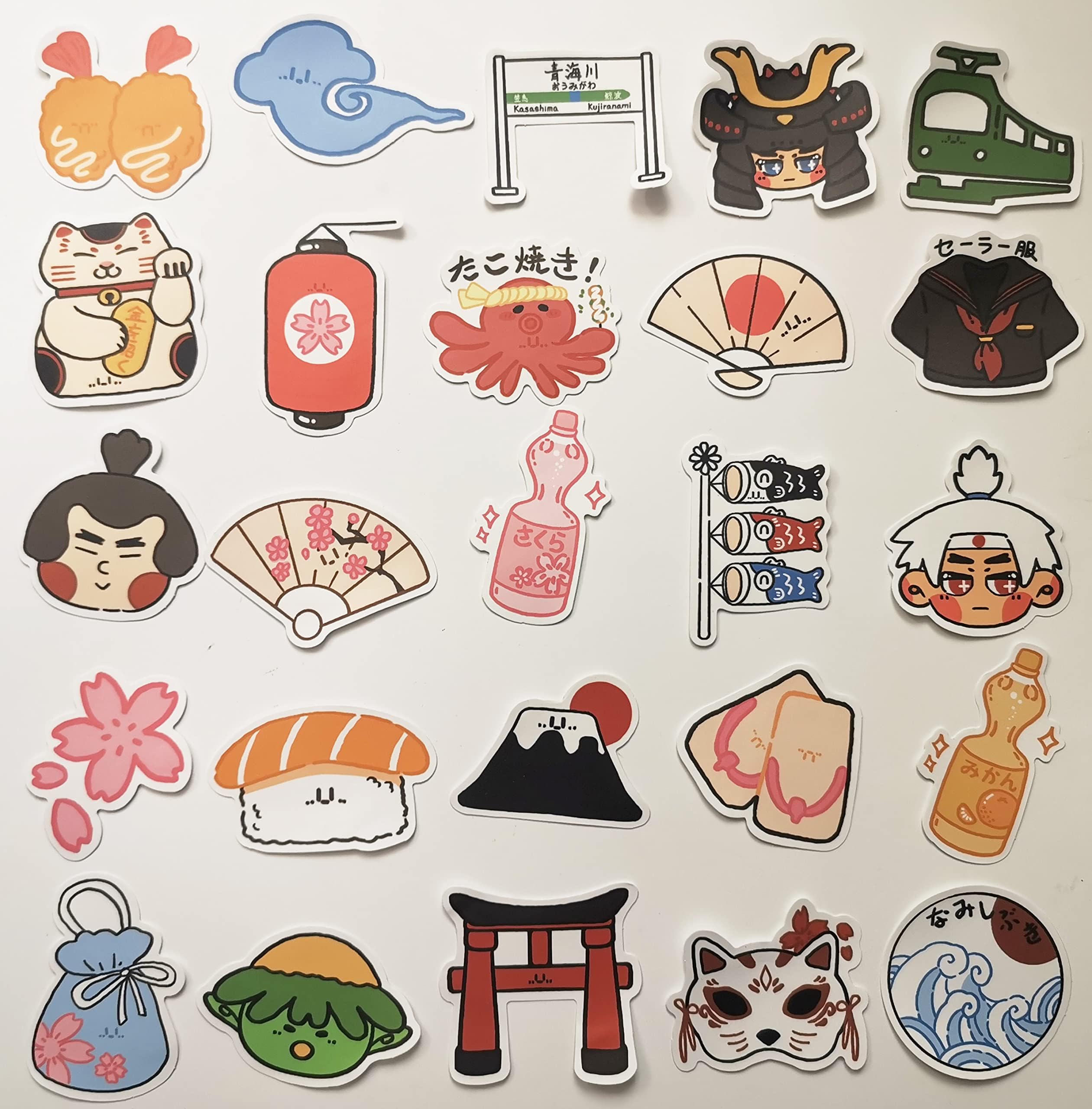 Amazon.com: Japanese Stickers 61pcs Work Decals Aesthetic Waterproof ...