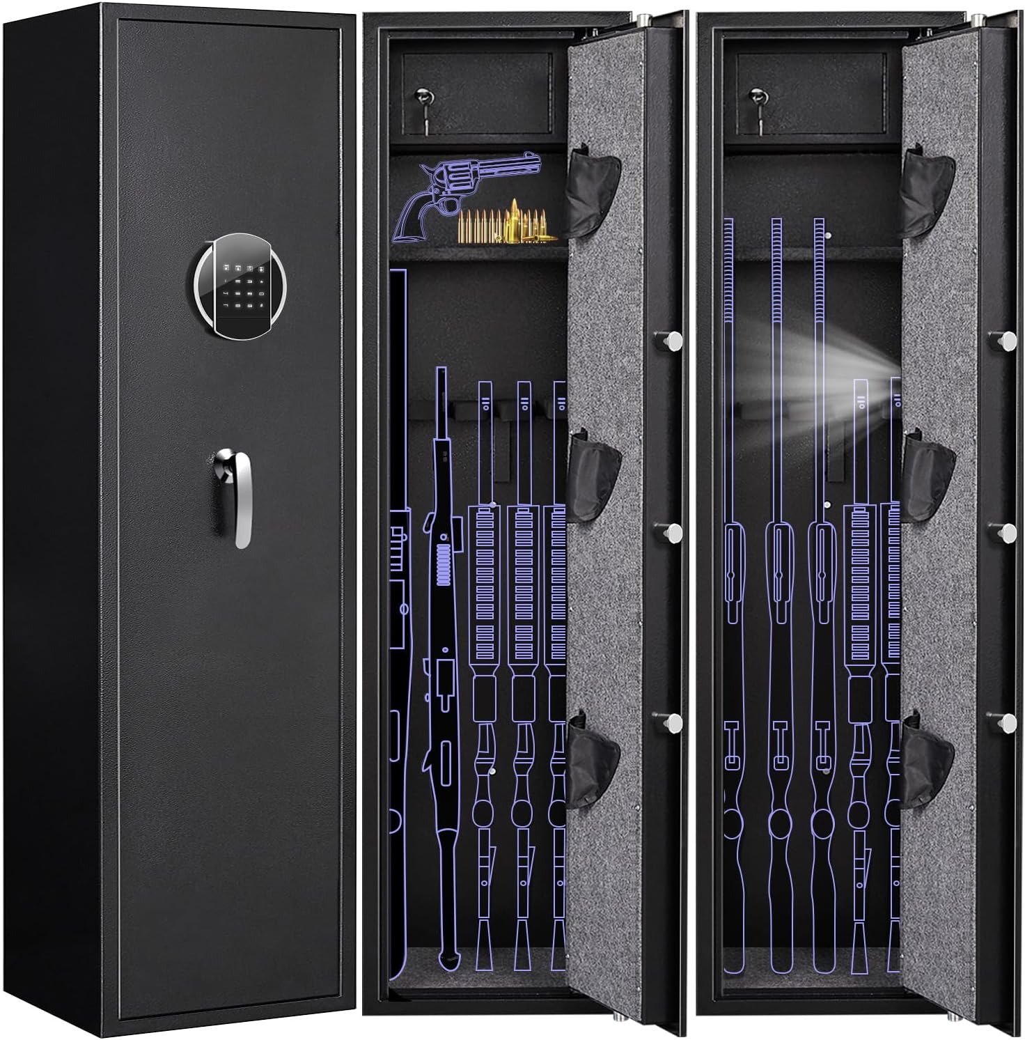 Amazon.com: Silkight Digital Keypad 5-6 Rifle Gun Safe, Gun Safe for ...