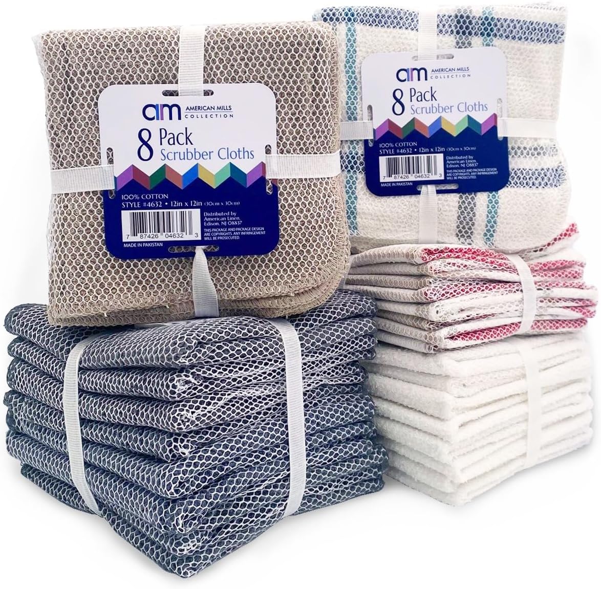 Amazon.com: HOMES COLLECTION 100% Cotton Kitchen Dish Cloths with ...