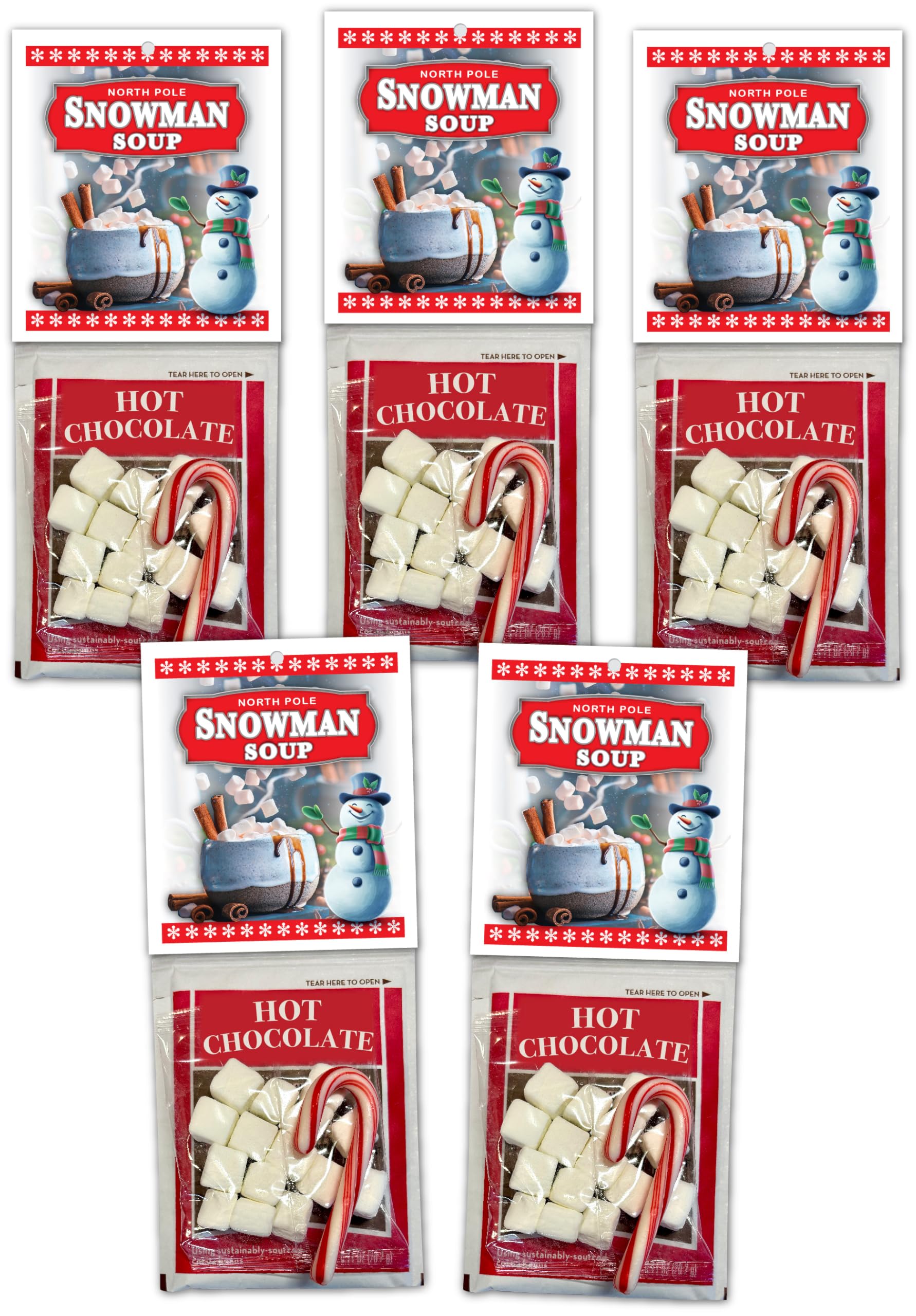 Amazon.com : 5 Pack - Christmas Snowman Soup Kit - Hot Chocolate - Fun ...