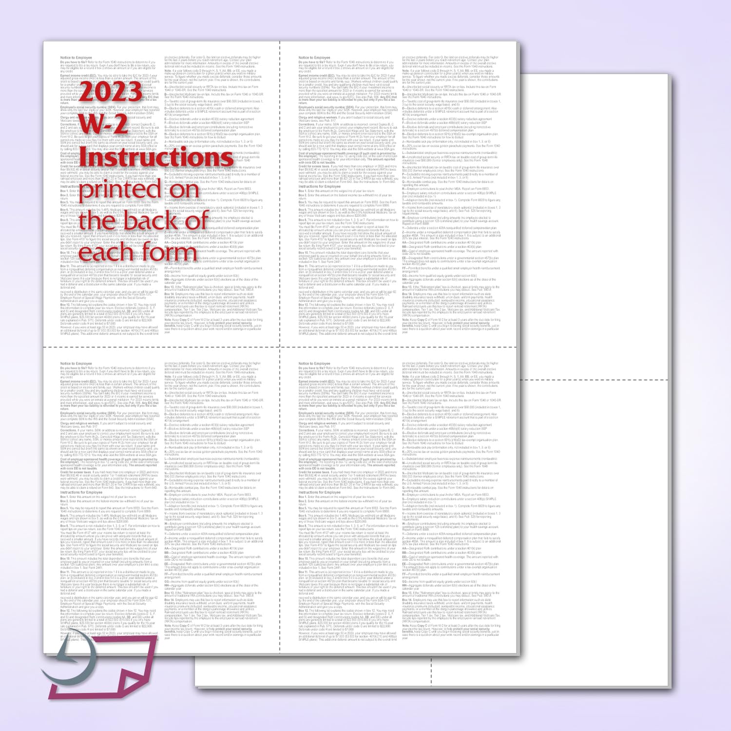 Snapklik.com : NextDayLabels - (5 Pack - 500 Sheets) W-2 4-Up Employee ...