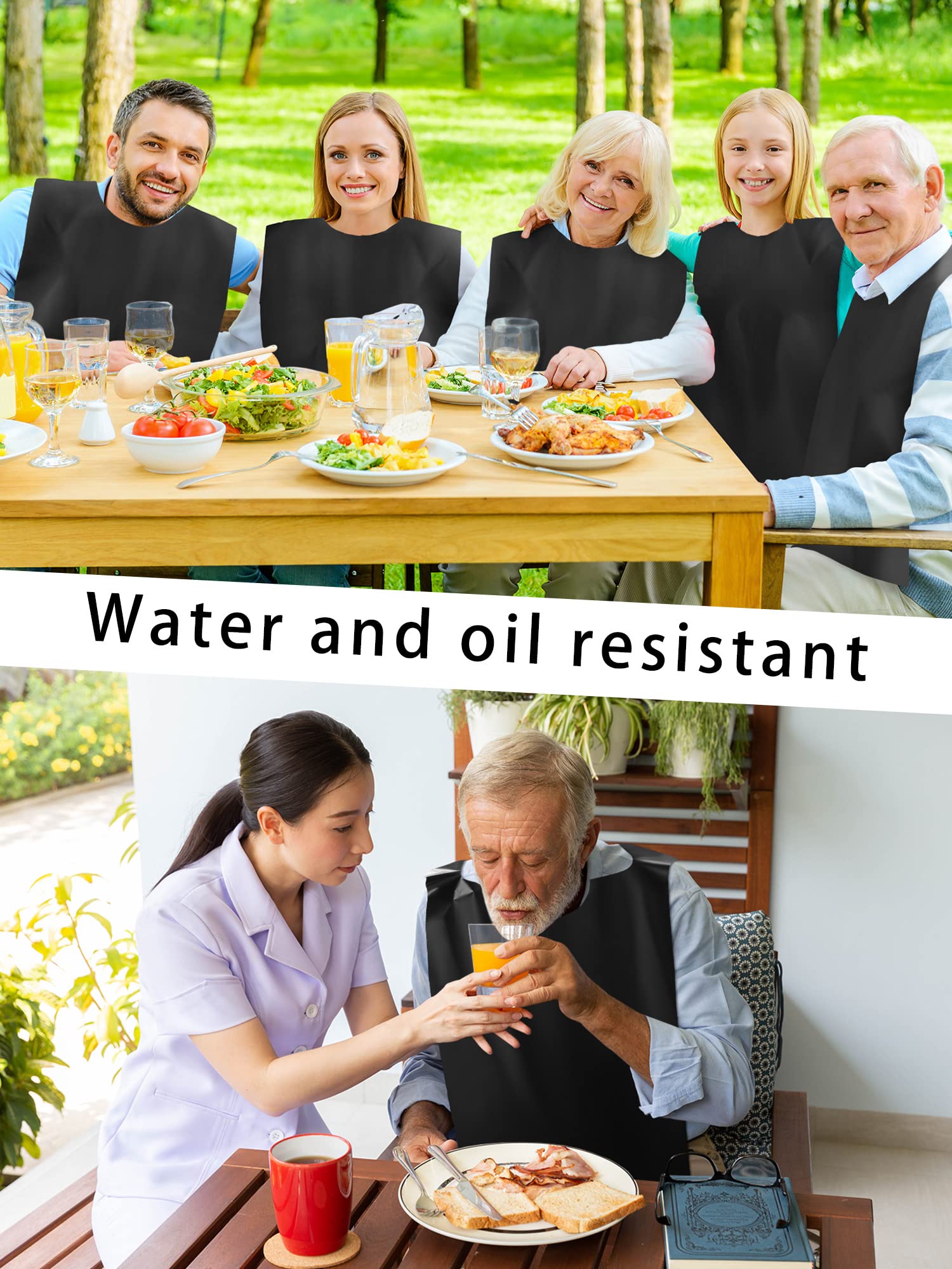 Snapklik.com : 200 Packs Plastic Disposable Bibs For Adults 14 X 24 ...