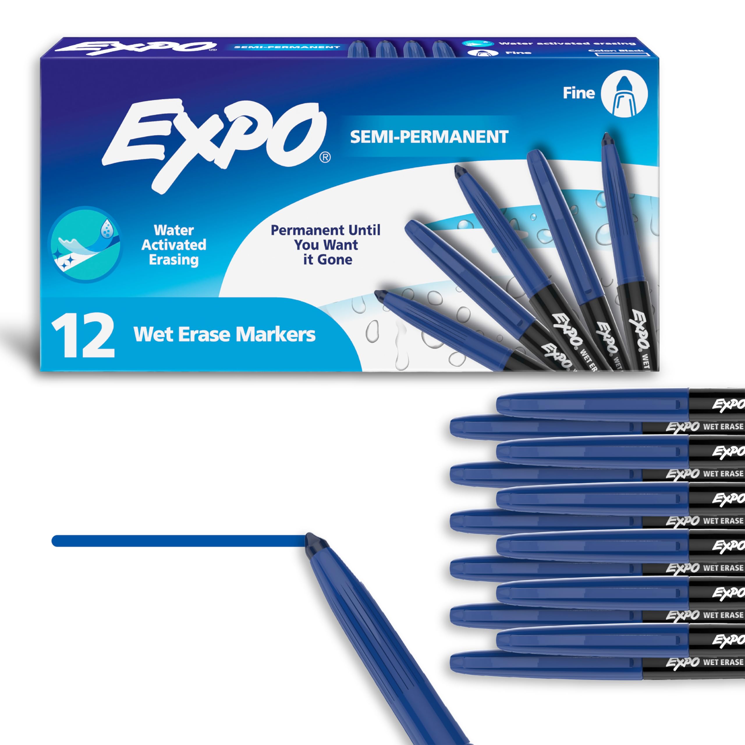 Snapklik.com : Wet Erase Markers, Semi-Permanent Markers, Blue, Fine ...