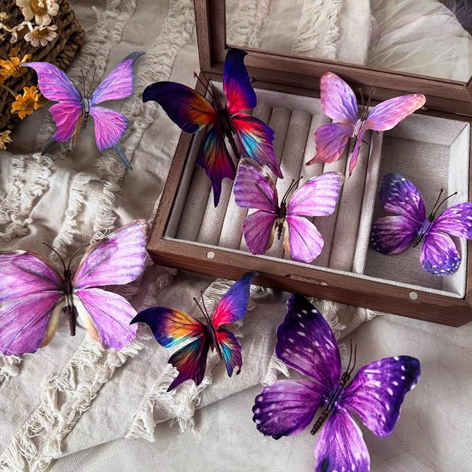 Amazon.com: Artificial Butterfly, 3D Artificial Butterfly Clips,Silk ...