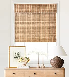 Amazon.com: LazBlinds Custom Cordless Bamboo Roman Shades, Light ...
