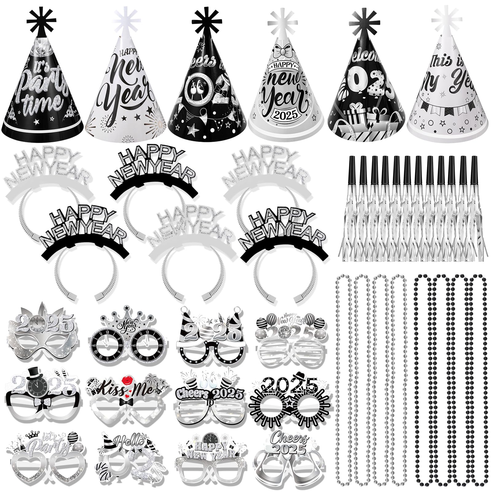 Amazon.com: HOWAF 2025 New Year Eve Party Supplies 2025 Decorations Kit ...