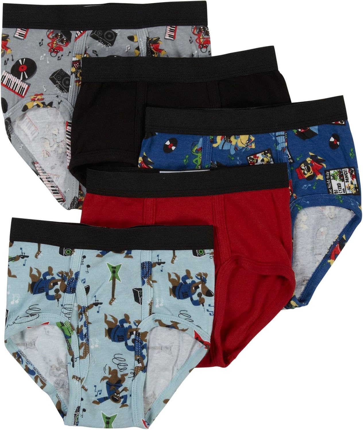 Amazon.com: Hanes Boys' 5 Pack Red Label Printed Briefs - Assorted ...