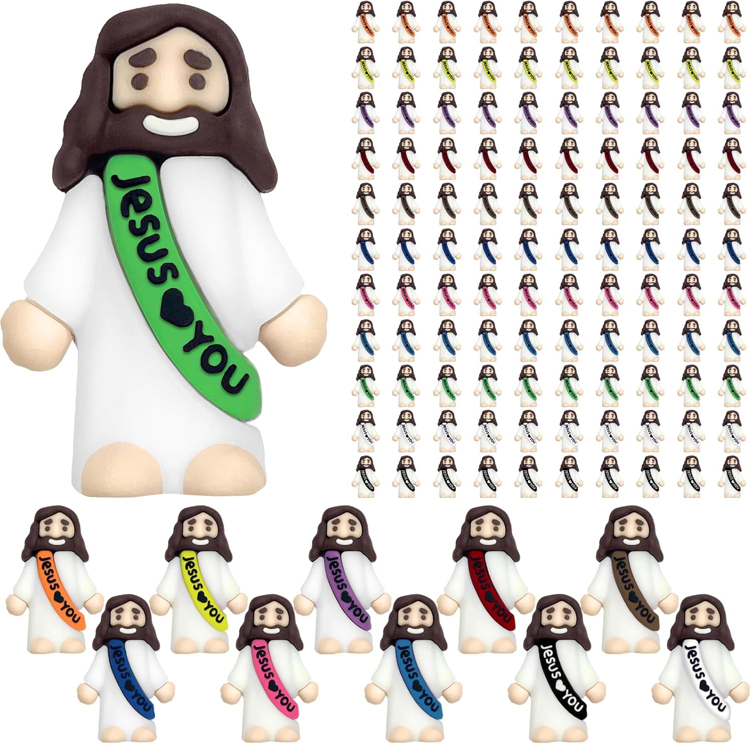 Amazon.com: 110 PCS Little Jesus Figures Bulk, Mini Jesus Loves You ...