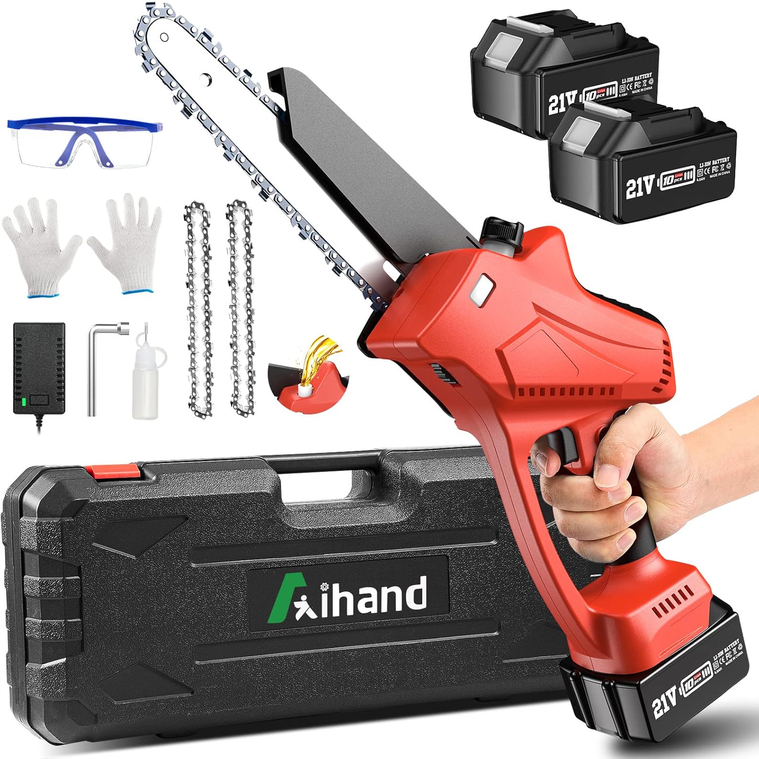 Amazon.com : 8-Inch Mini Chainsaw Cordless Brushless - Aihand Electric ...