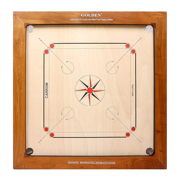 Buy KD Golden Carrom Board Antique Indoor Board Game Approved by Carrom ...